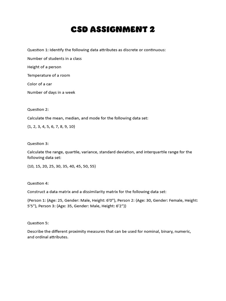 CSD Assignment 2 | PDF