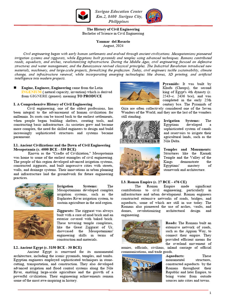 Group-1 History of Civil Engineering | PDF