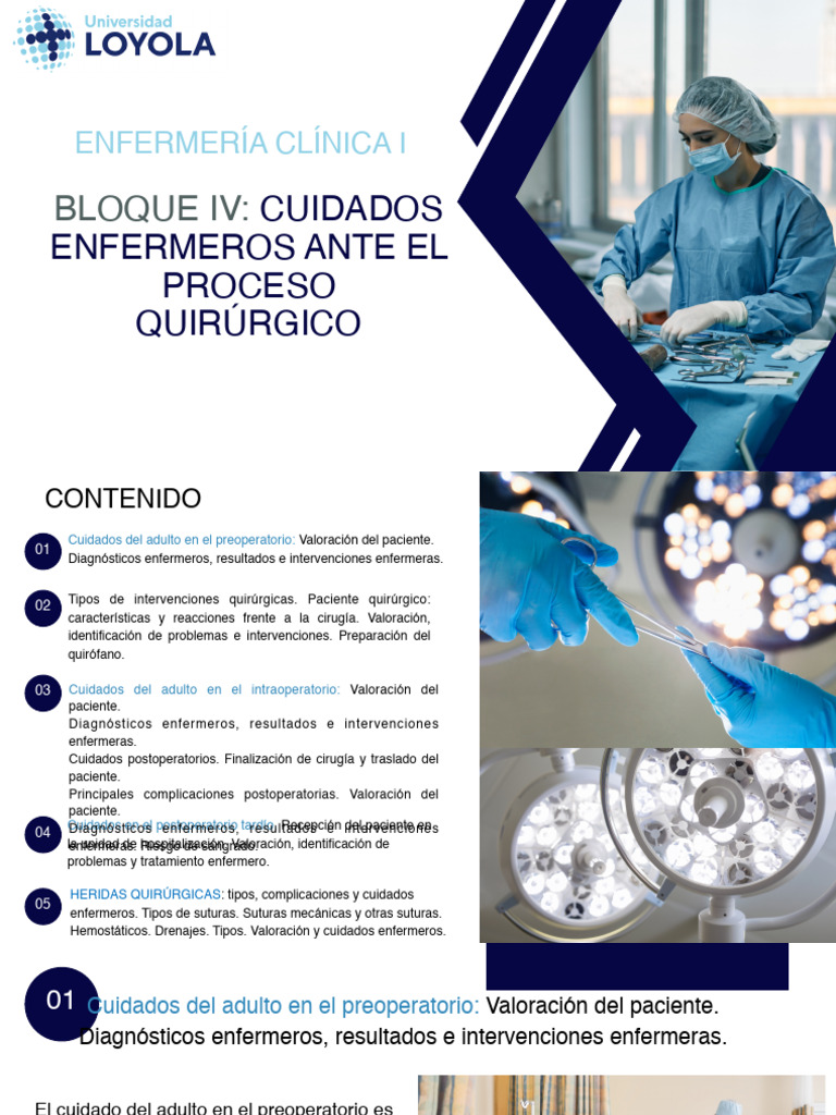 Bloque Iv Cuidados Enfermeros Ante El Proceso Quirúrgico | PDF | Cirugía | Ansiedad