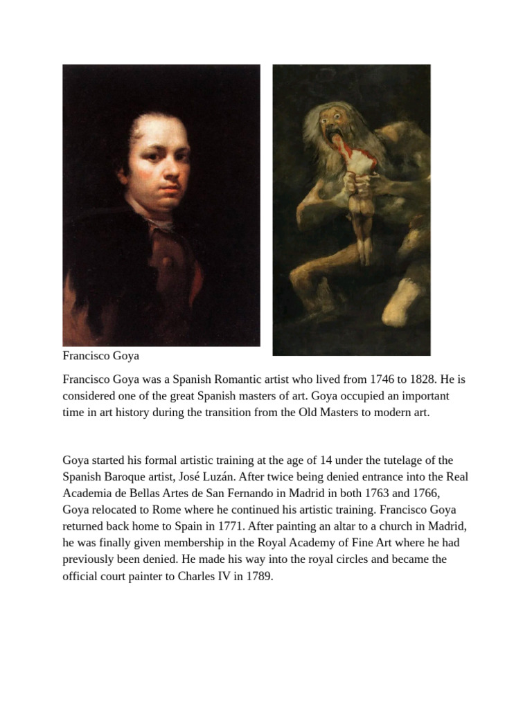 Goya Biography | PDF