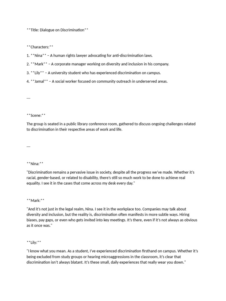 Dialogue On Discrimination | PDF