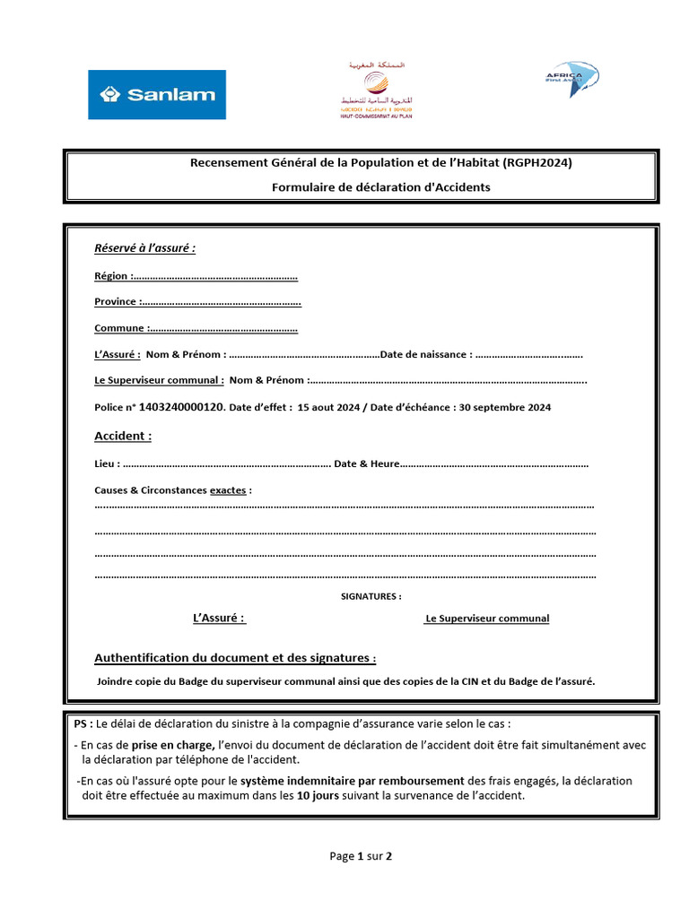 Formulaire Declaration Accident DEF | PDF