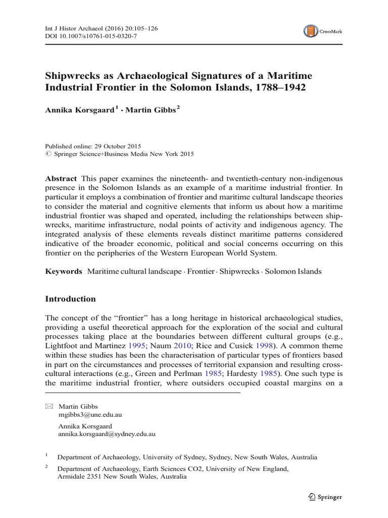 Shipwrecks As Archaeological Signatures of A Maritime | PDF