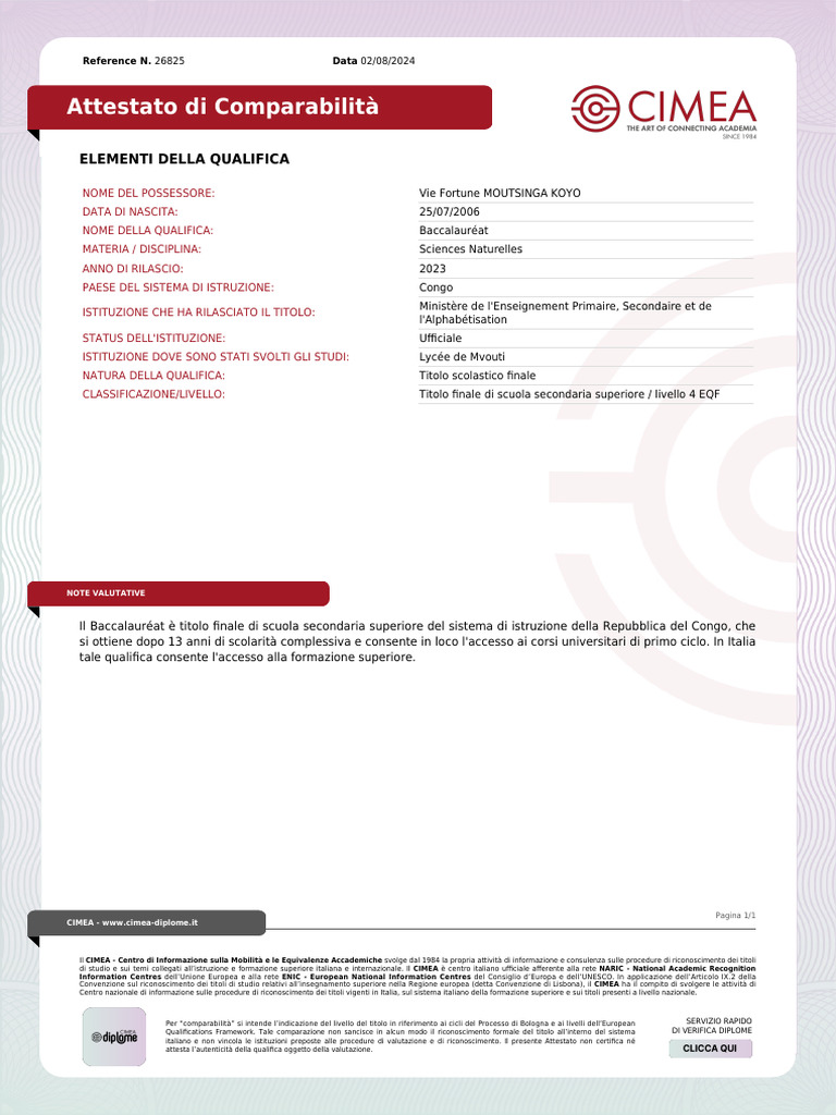 Comparability Certificate | PDF