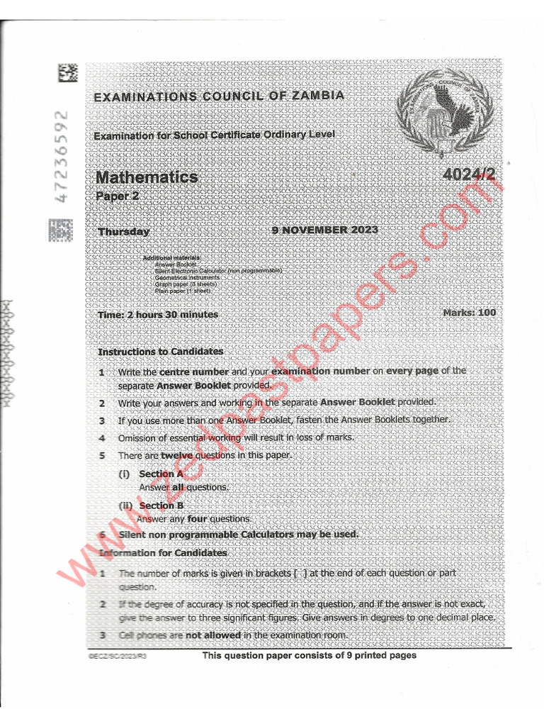 g12 Maths p2 2023 | PDF