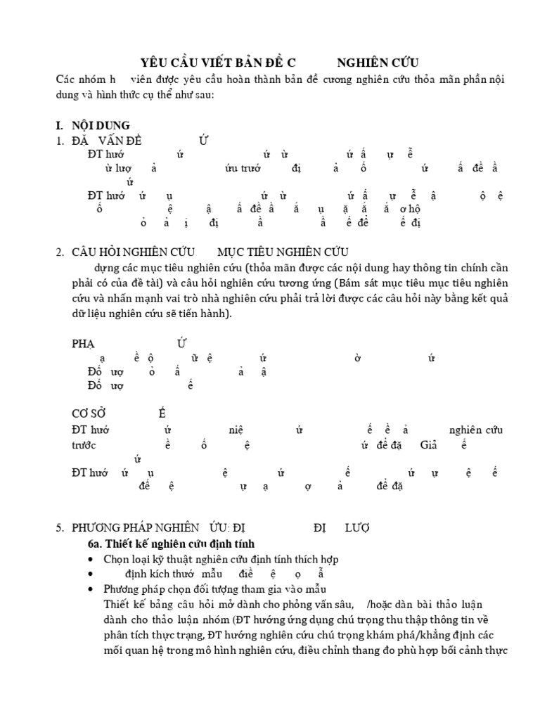 Yeu Cau Viet Ban de Cuong Nghien Cuu | PDF