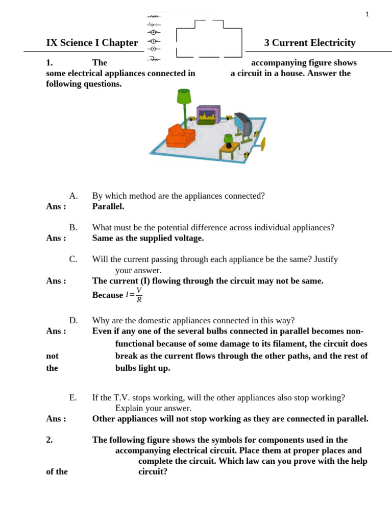 IX Science I Ch.3 Current Electricity | PDF