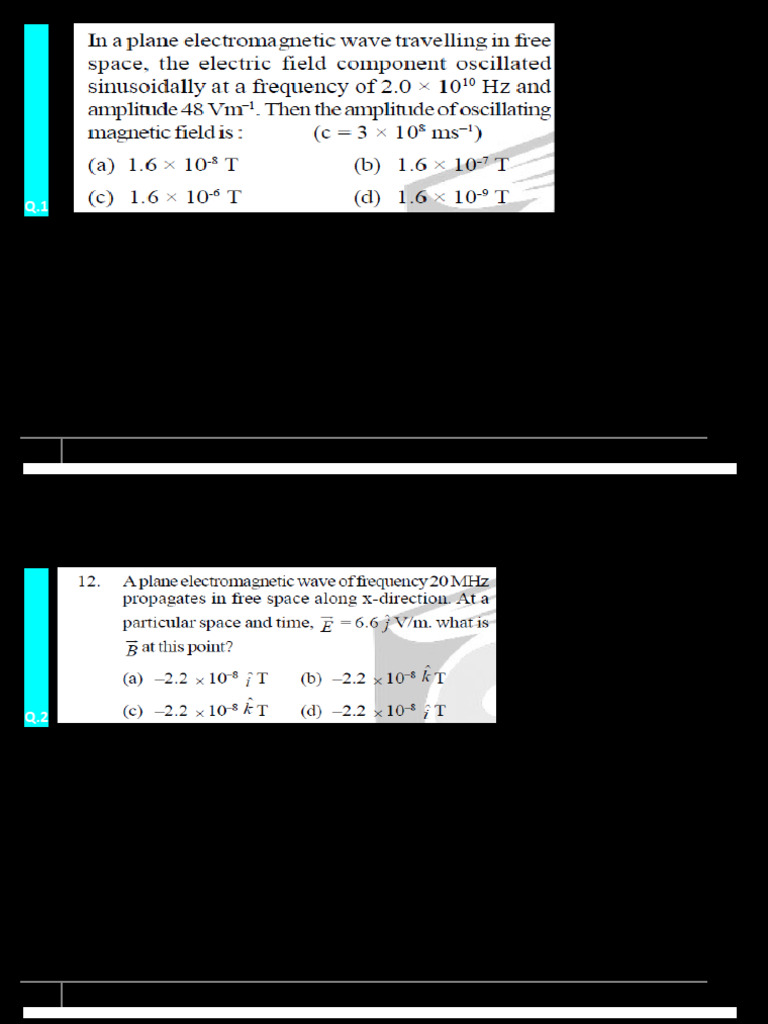 Em Waves PYQ QUESTIONS | PDF