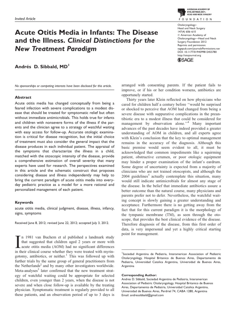 Acute Otitis Media in Infants | PDF