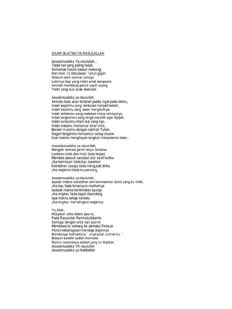 Sajak MAULIDUR RASUL | PDF