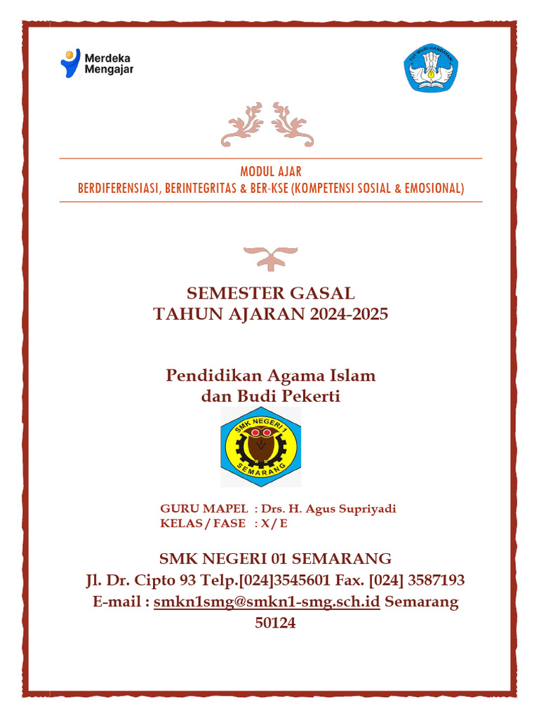 Agus Supriyadi - Modul Ajar Berdiferensiasi, Berintegritas, Kse Pai Dan ...