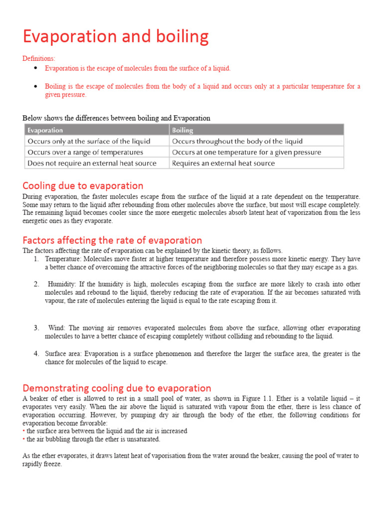 Evaporation: Mechanisms and Applications | PDF | Greenhouse Effect ...