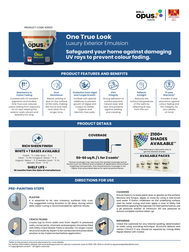 One True Look Information Sheet | PDF
