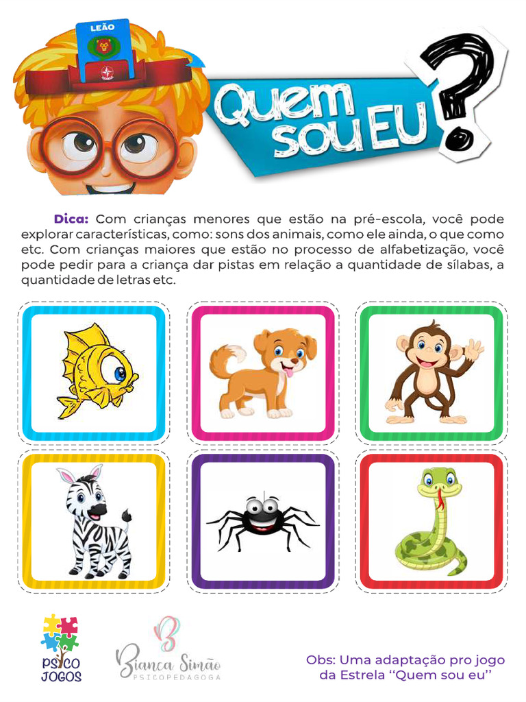 Quem Sou Eu - Animais | PDF