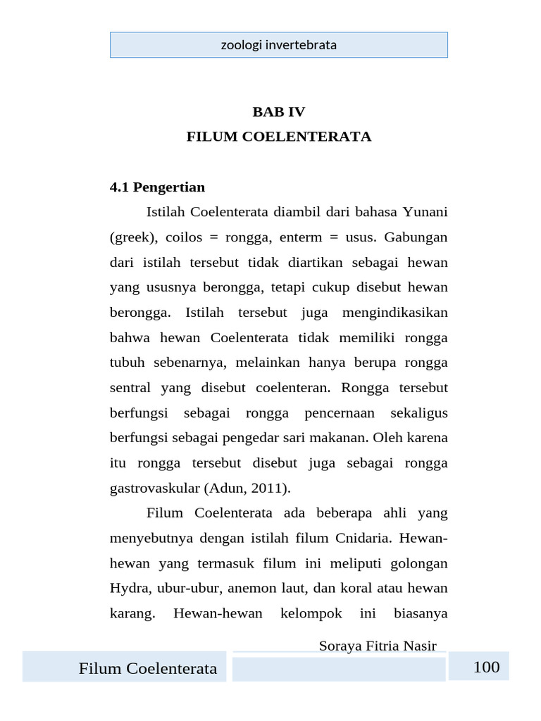 Filum Coelenterata | PDF