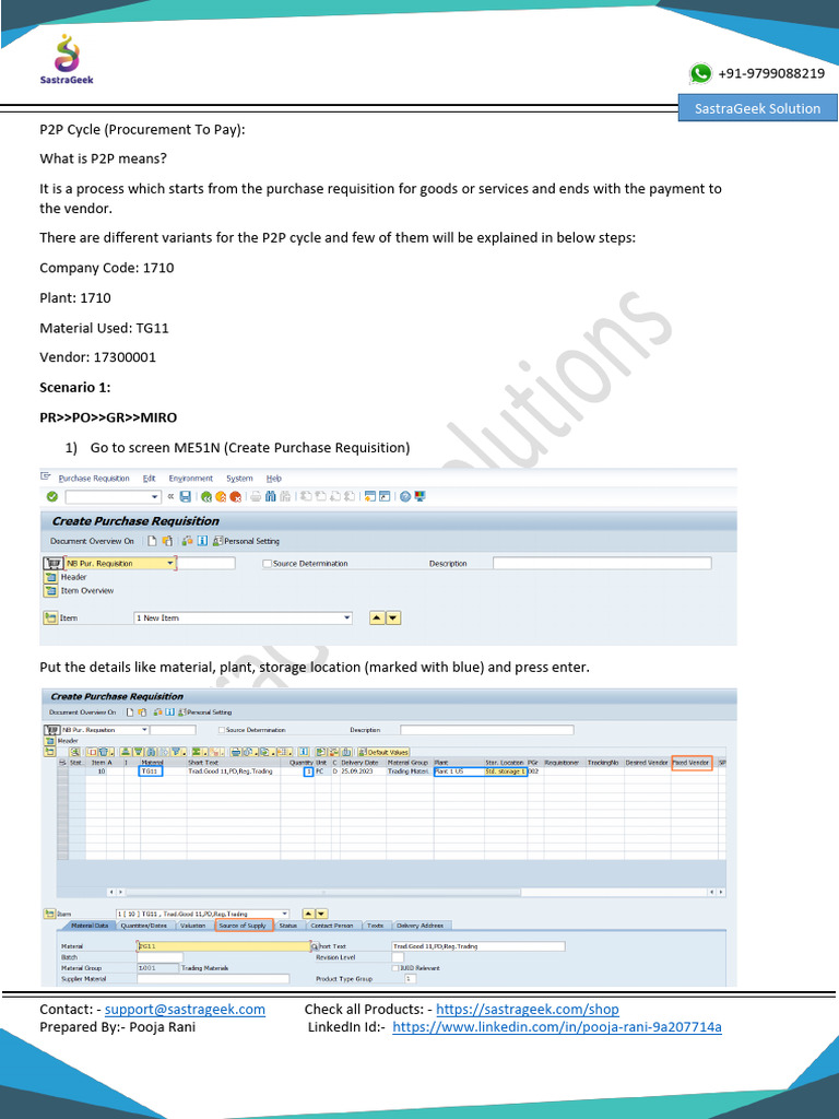SAP MM PO Creation in Different Scenarios 1695470565 | PDF