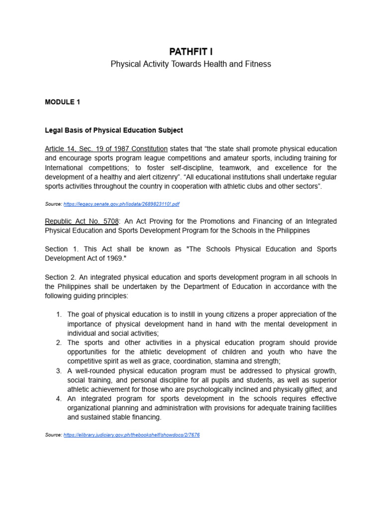 Pathfit I Module 1 | PDF