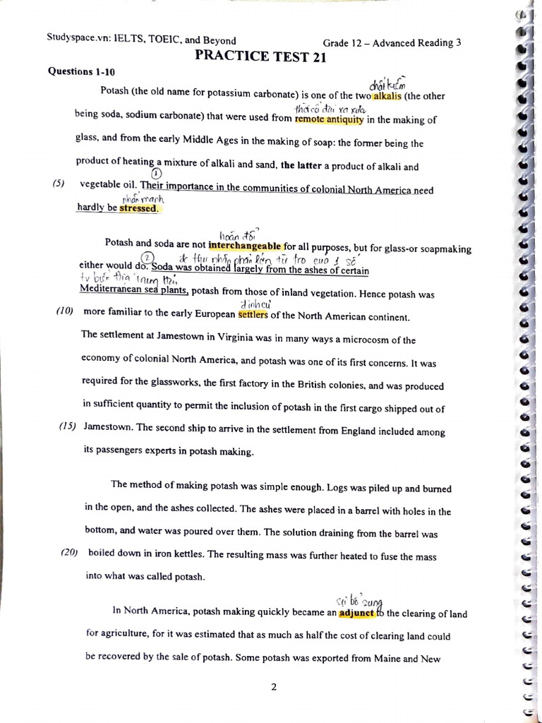 Reading Practice Test 21, 22 | PDF