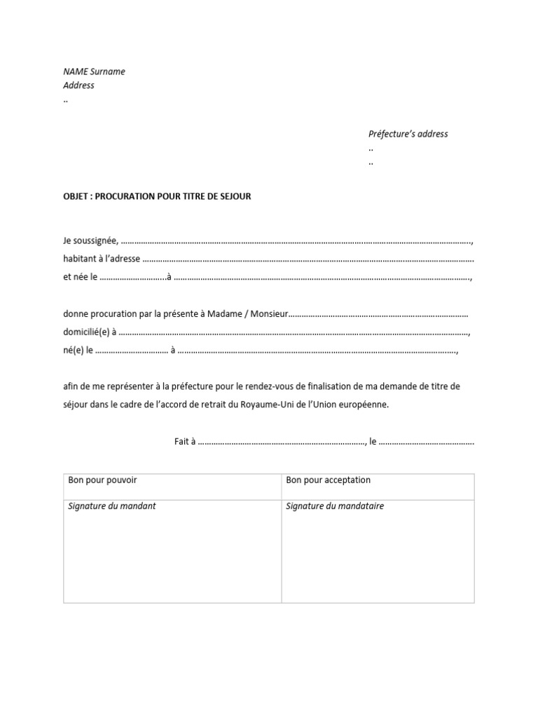 Procuration Model 1 | PDF