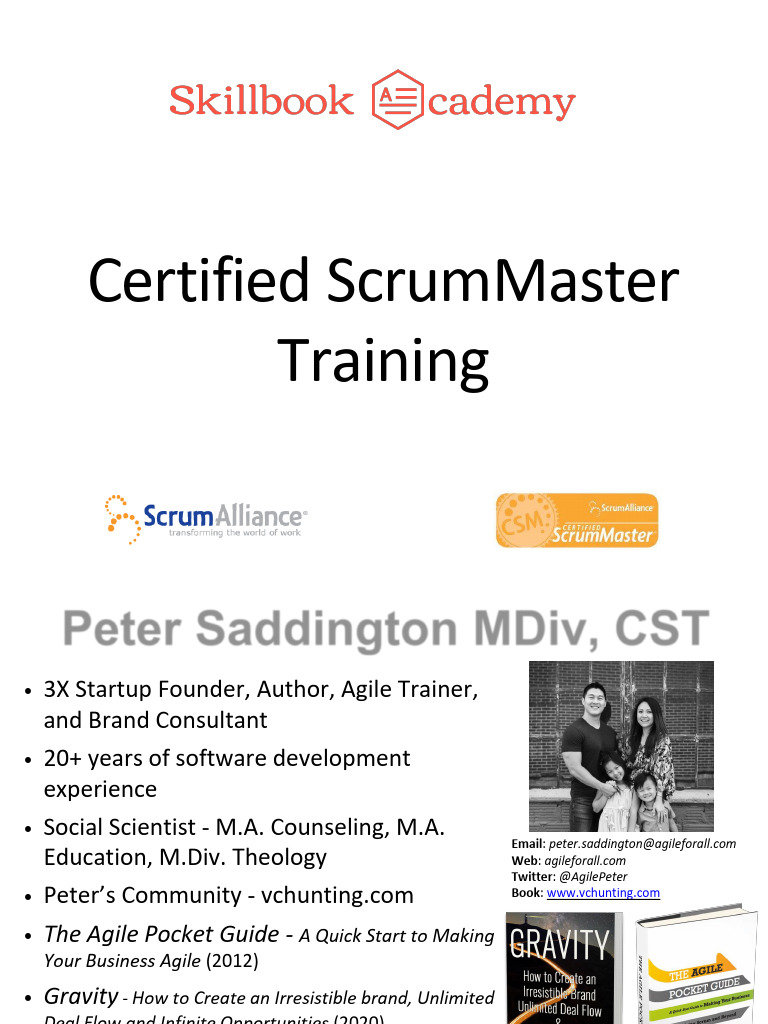 CSM Workbook-Skillbook Academy - Peter Saddington | PDF