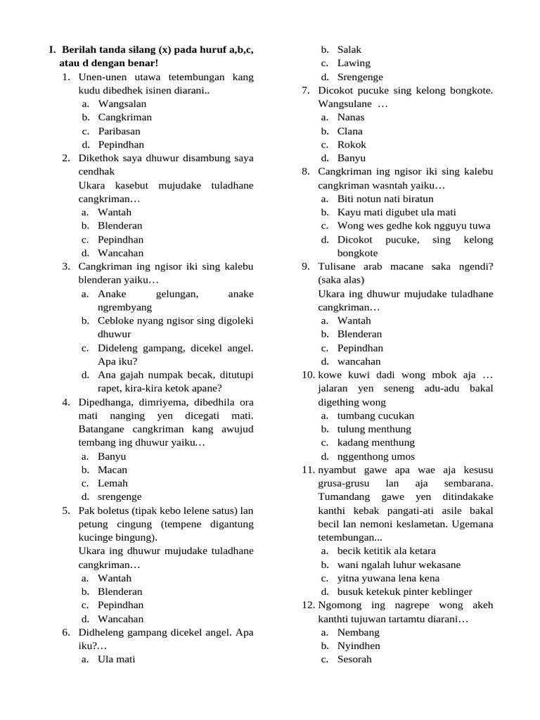 Kelas 6 Bahasa Jawa | PDF