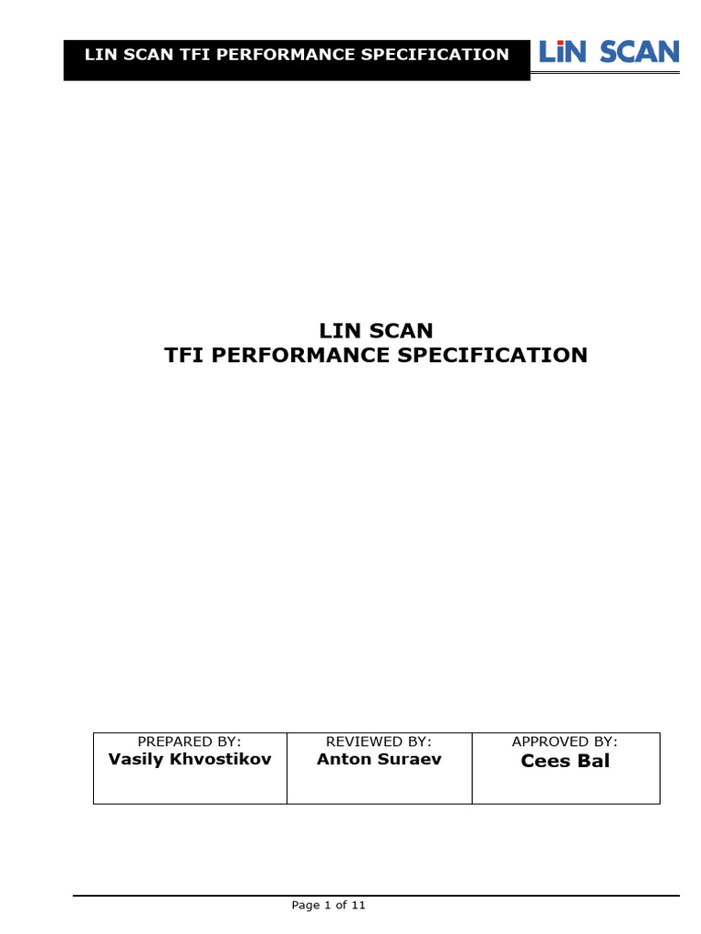 TFI PERF SPEC As Per POF 2016 | PDF | Specification (Technical Standard ...