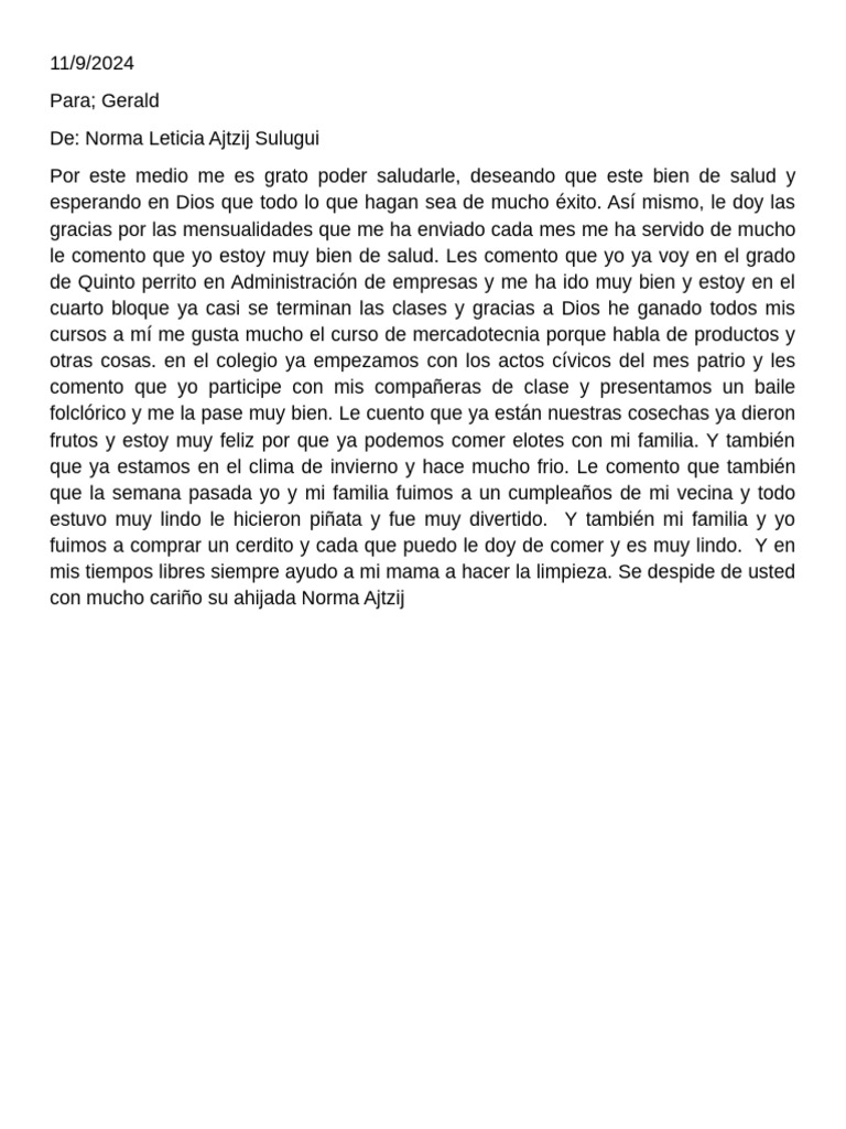 Carta 1 | PDF