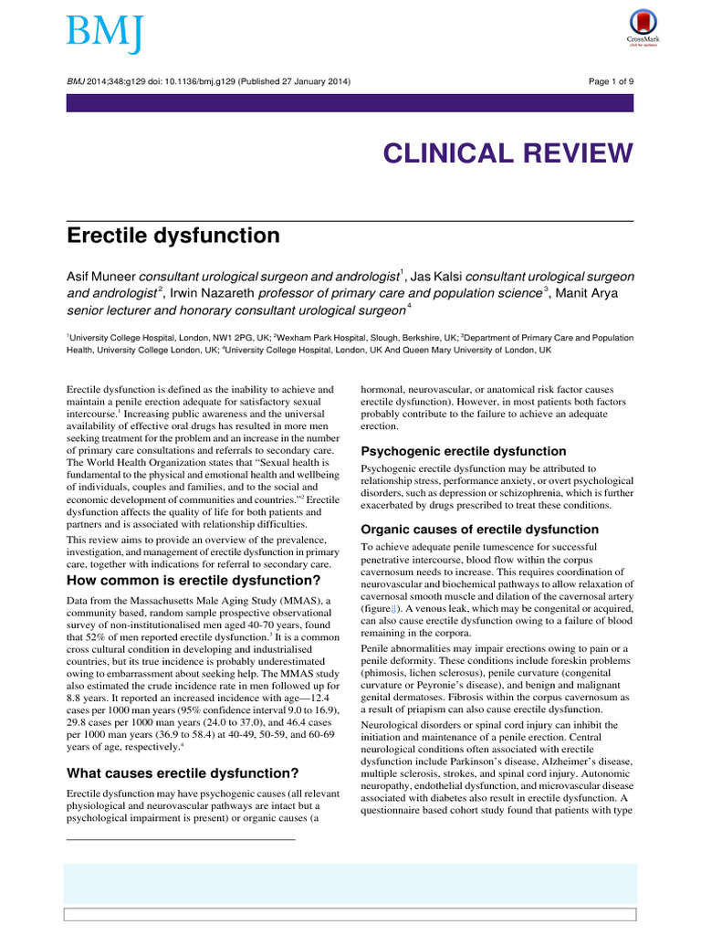 Erectile Dysfunction BMJ 2014 | PDF