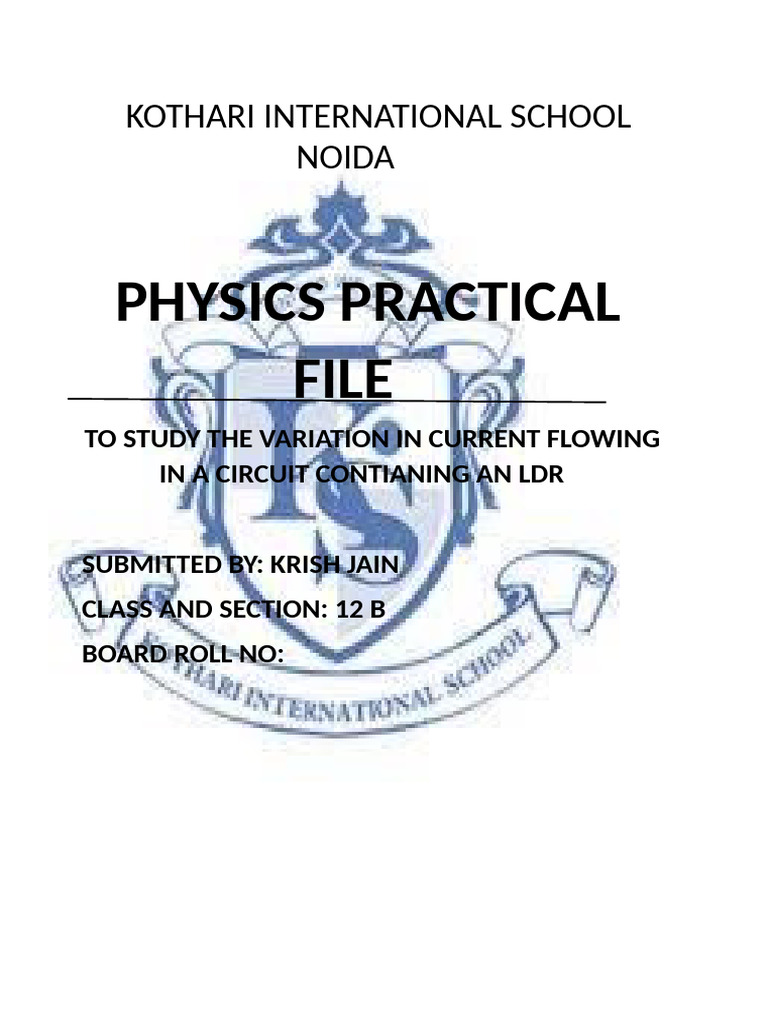 Class 12 Physics Project | PDF