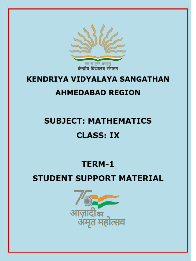 Class-Ix Maths - Term-1 - Support Materials & MCQ Questions-Final | PDF