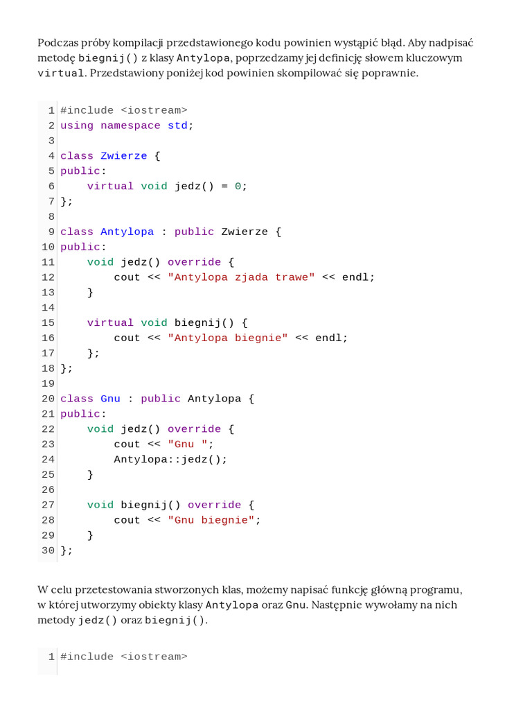 Zasady Programowania Obiektowego W Jezyku C 3 | PDF