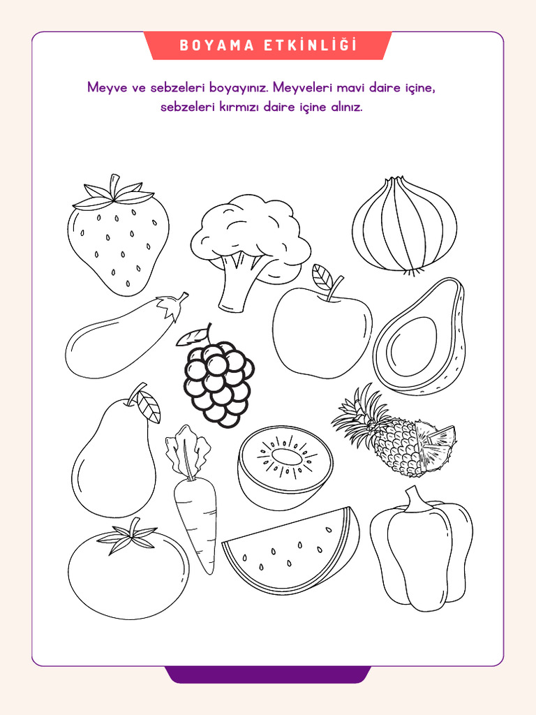 Meyve Sebze Boyama | PDF