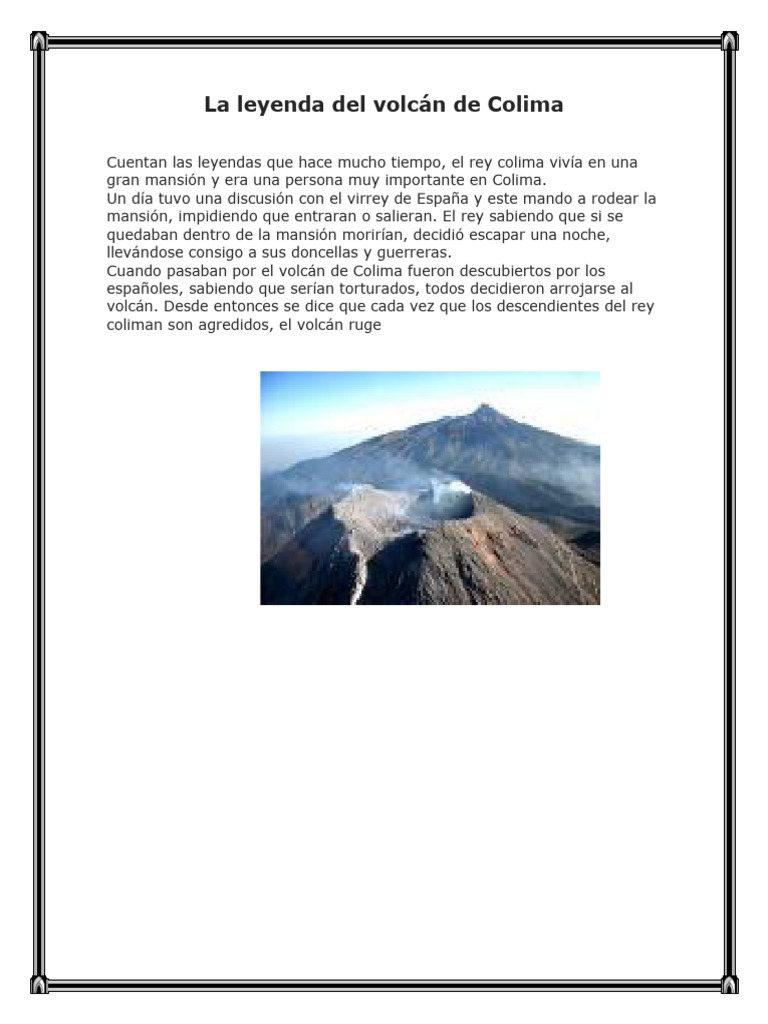 La Leyenda Del Volcán de Colima | PDF