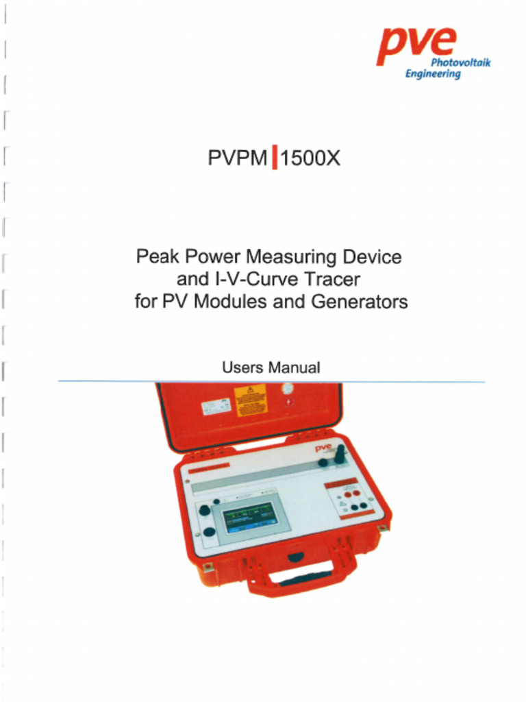 Pve Pe PVPM 1500x Usersmanual | PDF