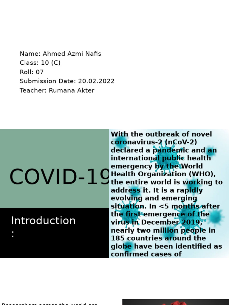 Presentation of COVID-19 | PDF