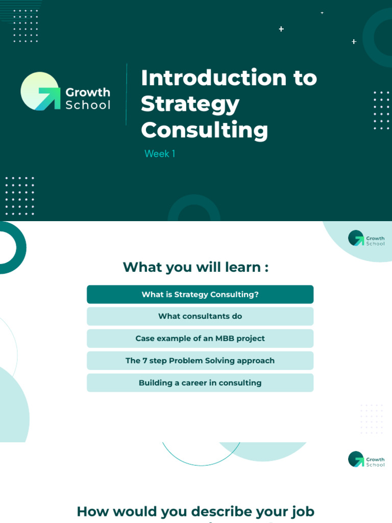 GS - Consulting Week 1 | PDF