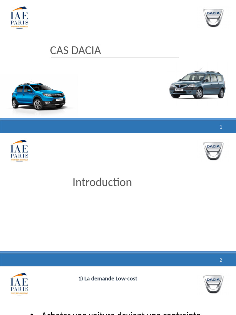 Etude de Cas Dacia | PDF
