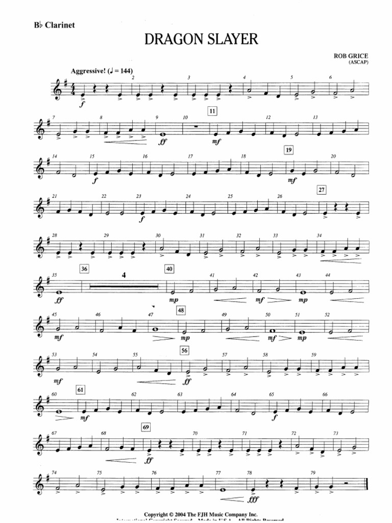 Dragon Slayer - Clarinet | PDF