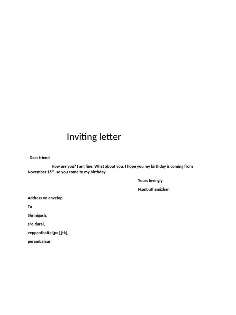 Inviting Letter | PDF