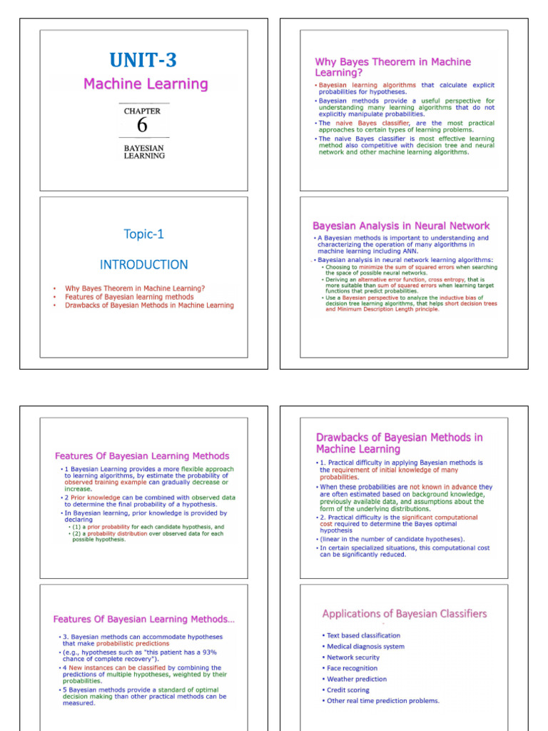 ML - Unit-3 Chapter - 6 (Bayes Theorem) - Notes | PDF | Normal ...