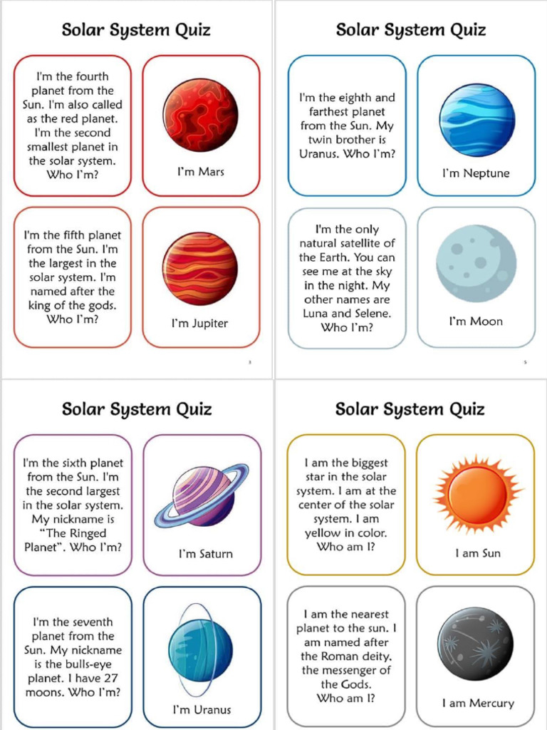 Solor System Quiz | PDF