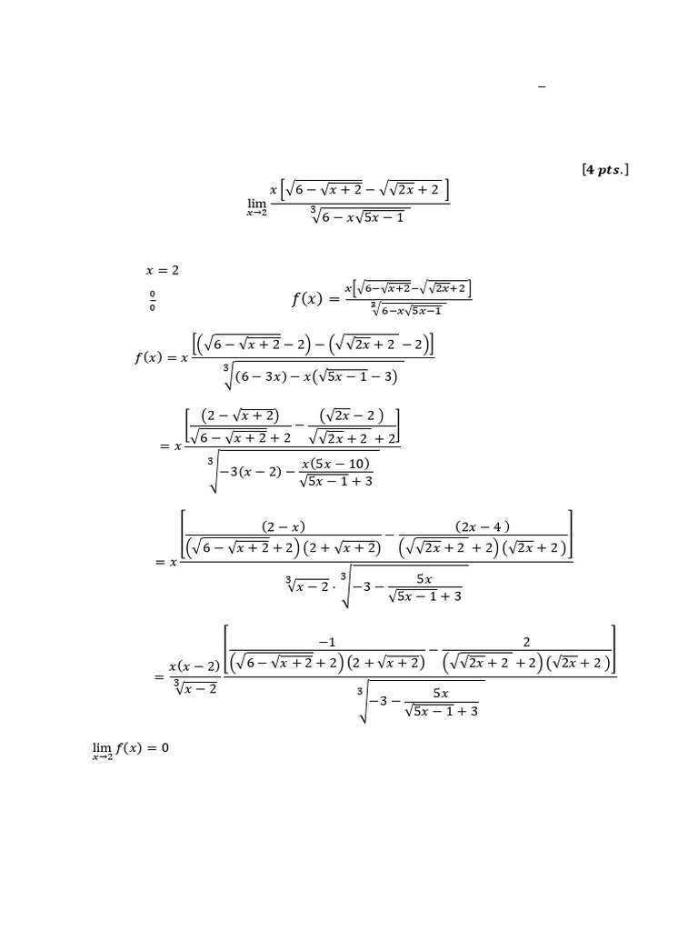 (Solucionario 2022-1) : Segunda Práctica Calificada de Cálculo Diferencial - Bma-01 | PDF