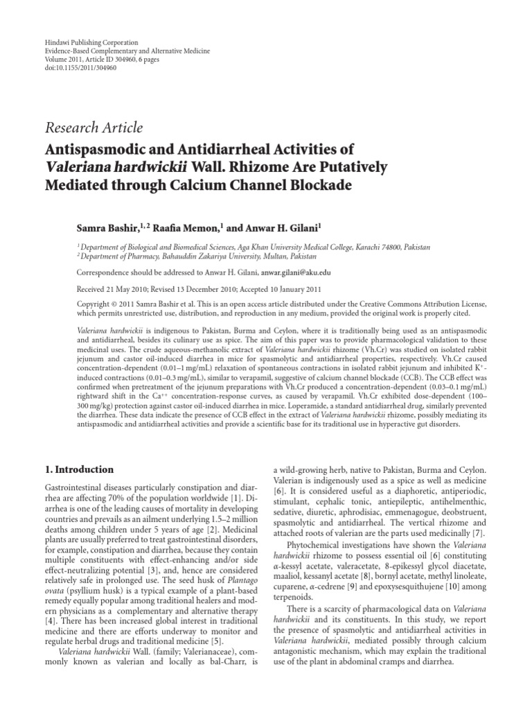 Antidiarrheal Activities o | PDF
