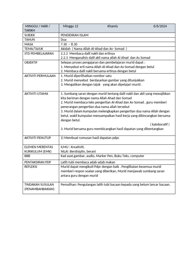 Ts25 THN 2 Minggu 12 | PDF