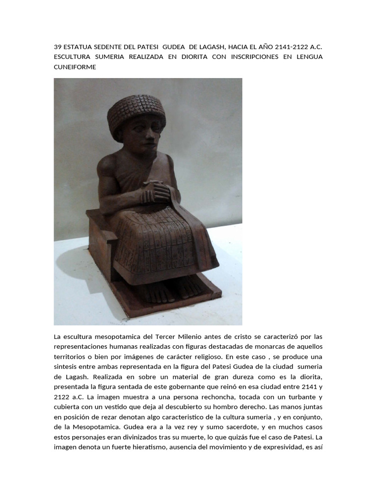 39 Patesi Gudea de Lagash | PDF