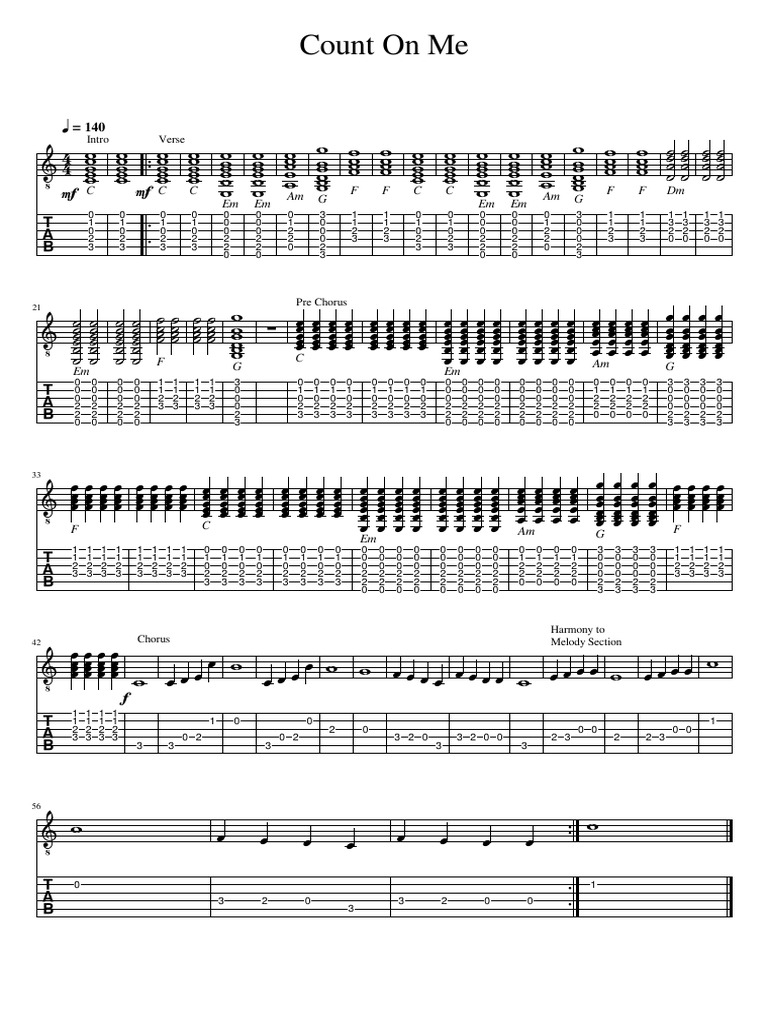 Count On Me - Guitar | PDF