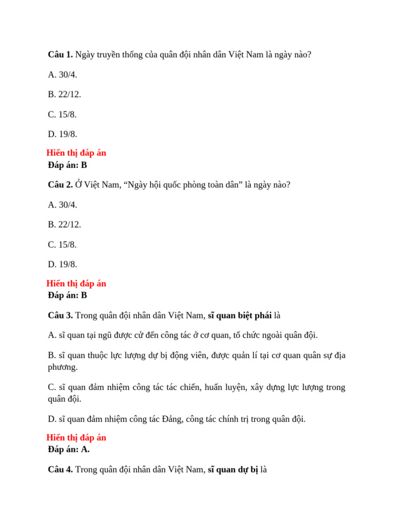 Trắc Nghiệm Bài 5.Qpan Lớp 12. | PDF