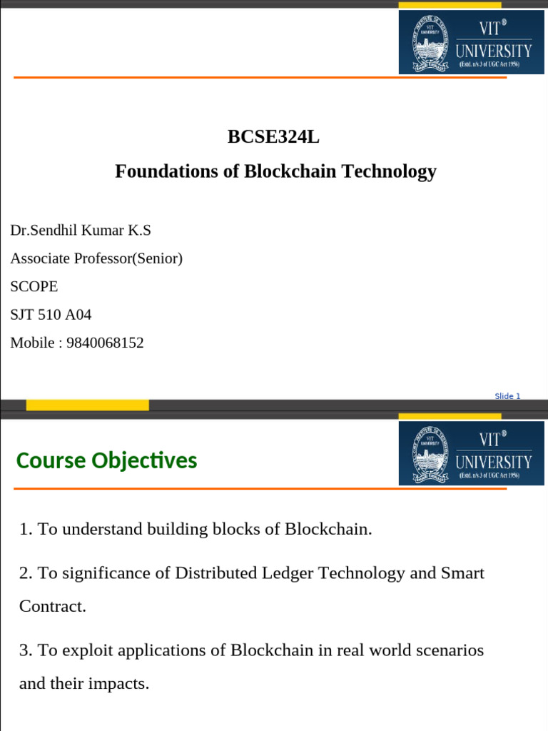 BCSE324L Foundations of Blockchain Technology | PDF | Computing | Distributed Computing