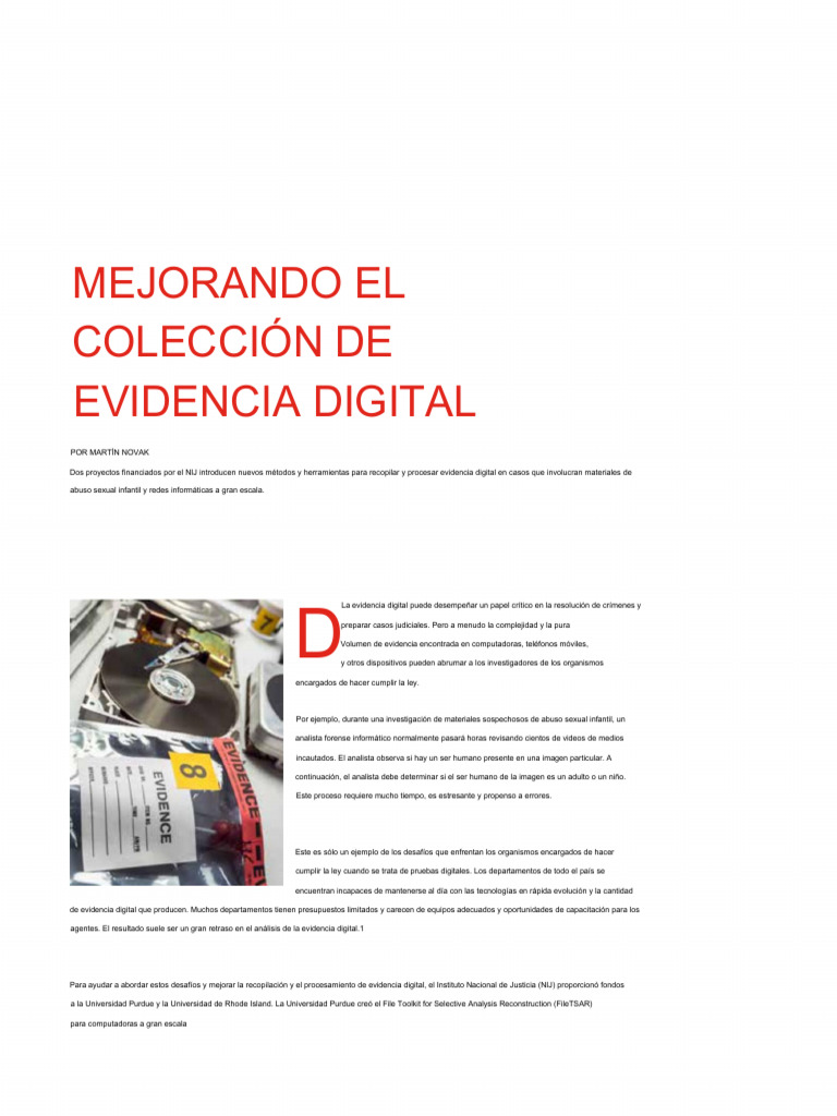 Improving The Collection of Digital Evidence - NIJ Journal - 284 | PDF