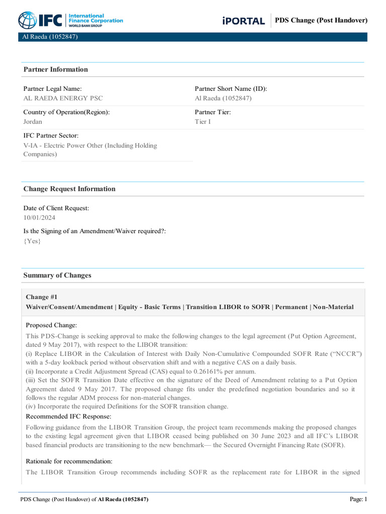 Pds Change Sofr | PDF